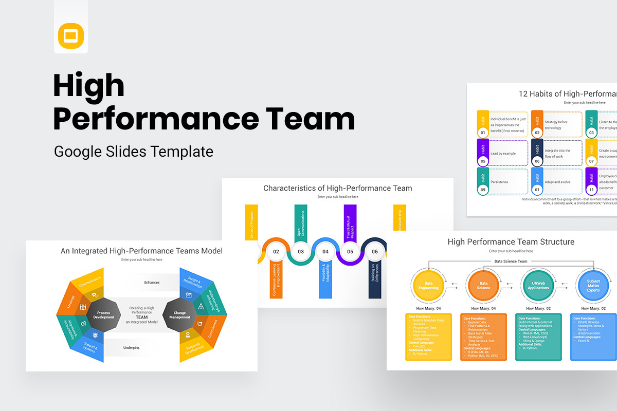High Performance Team Google Slides Template Models | Nulivo Market